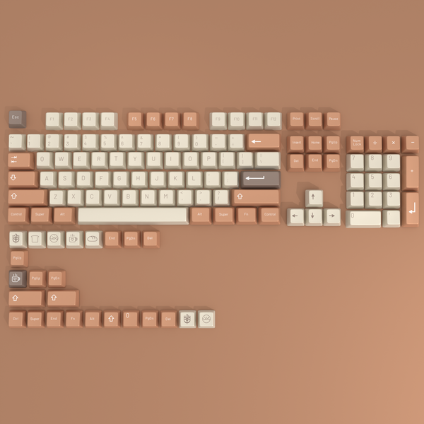 Cappuccino Brown PBT Mechanical Keyboard Keycaps Set – KeyGeak