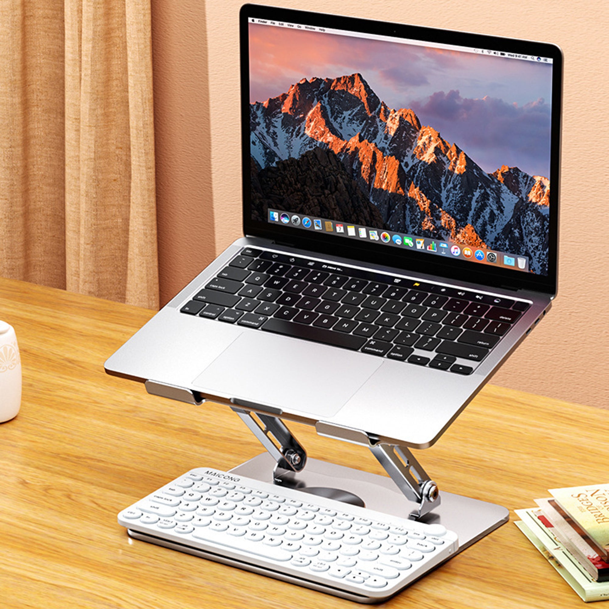 Adjustable Computer Stand with 360 Rotating Base Compatible with MacBo ...