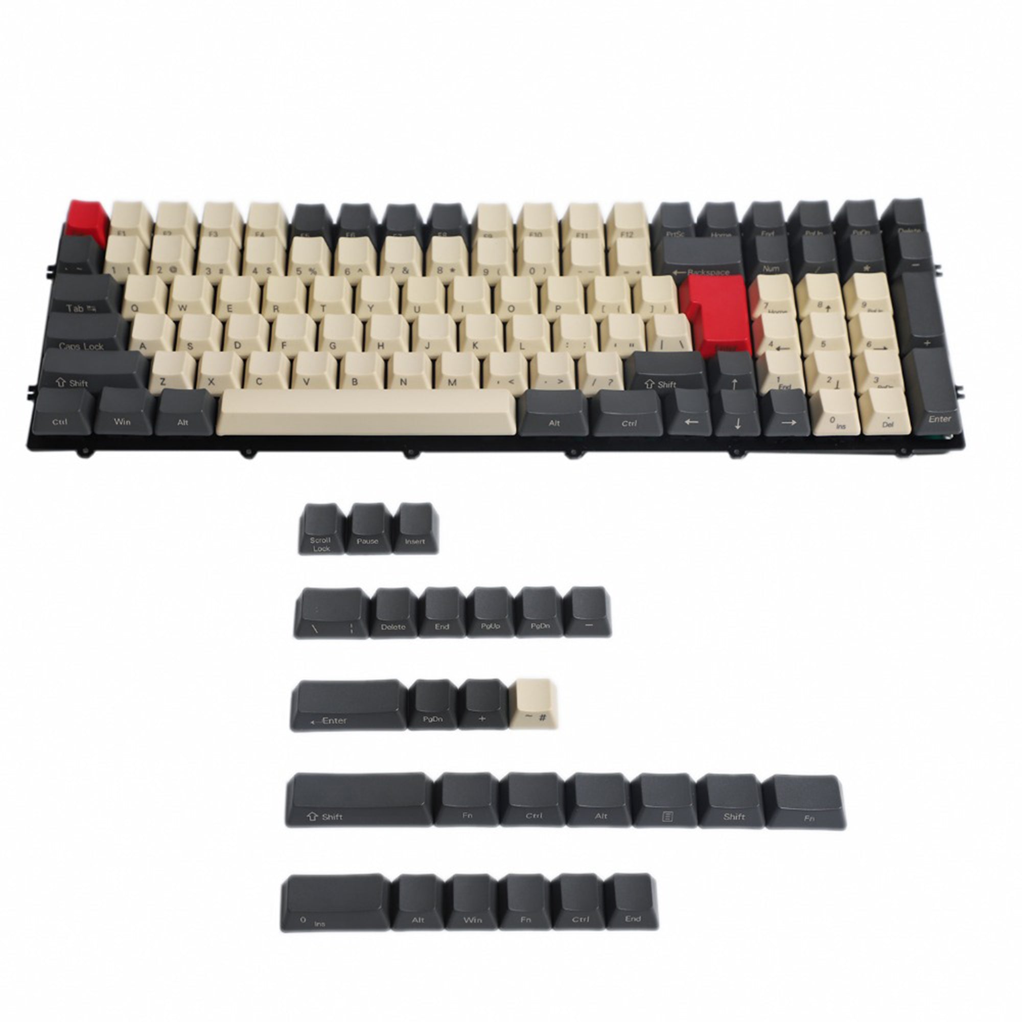 Gray Beige 125 Keys PBT OEM Profile Keycaps Set – KeyGeak