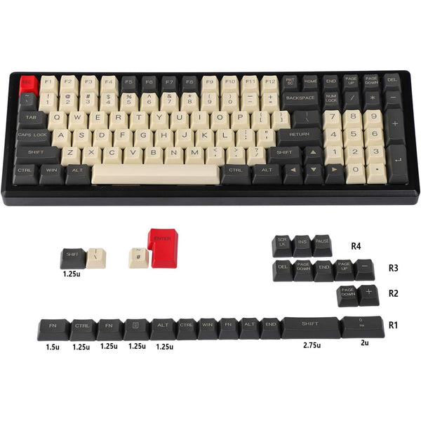Gray Beige 125 Keys PBT OEM Profile Keycaps Set – KeyGeak