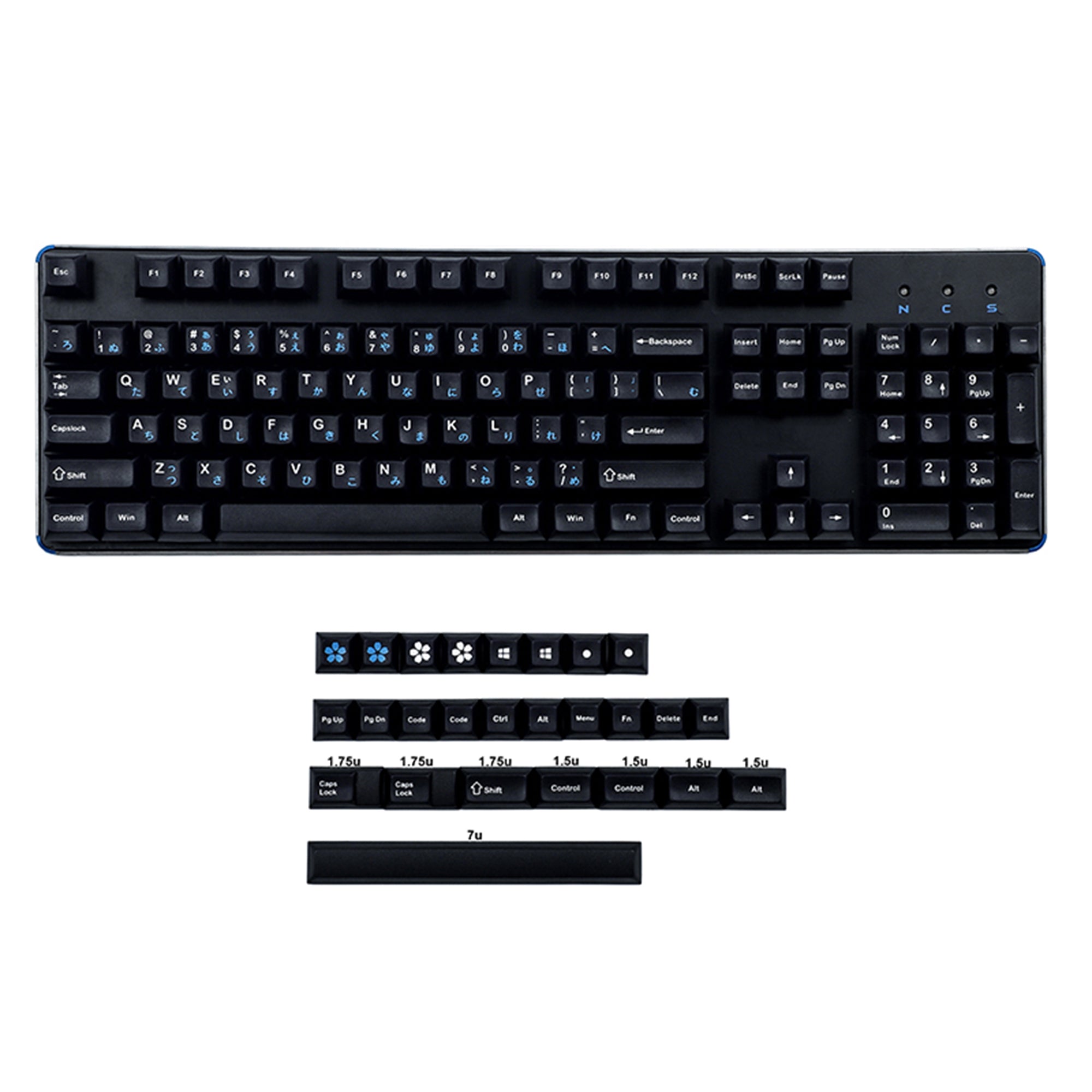 Japanese Black 130 Keys PBT DSA Profile Keycaps Set – KeyGeak