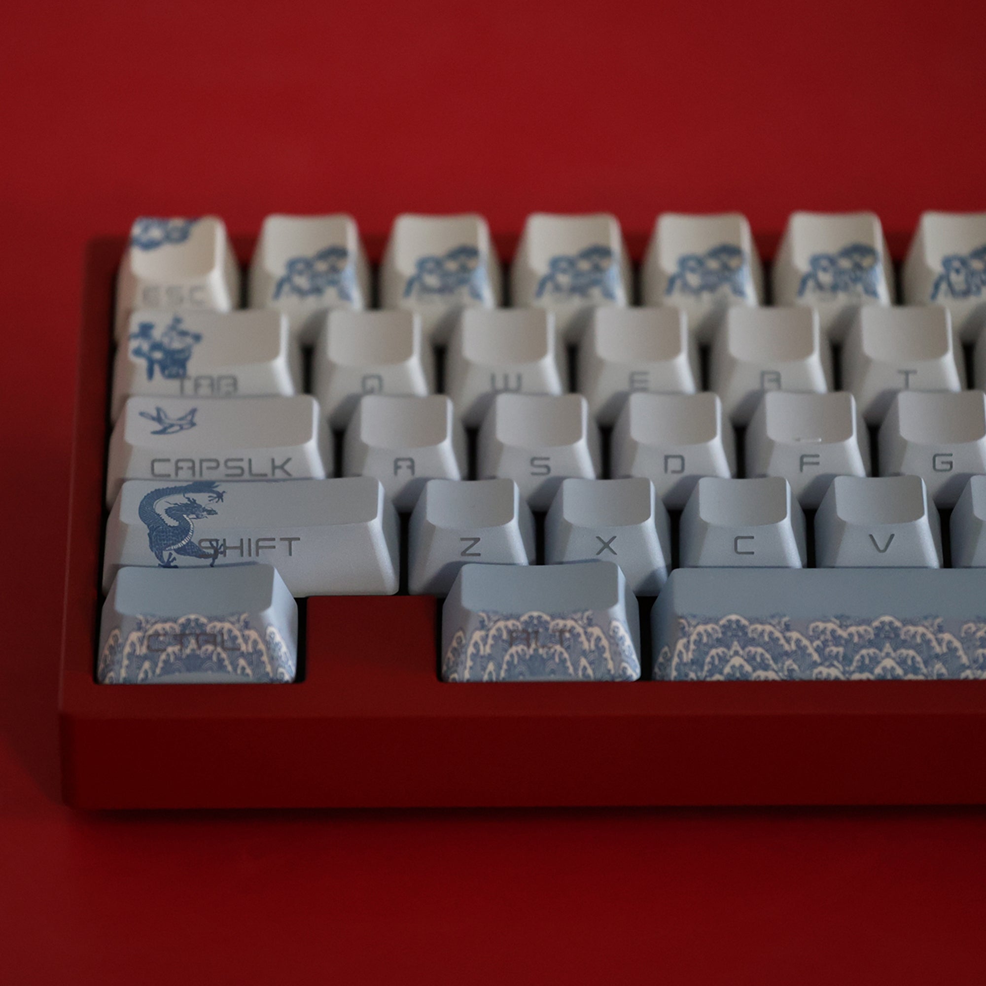Blue and White Porcelain Side-Printed OEM Backlit Keycaps Set – KeyGeak