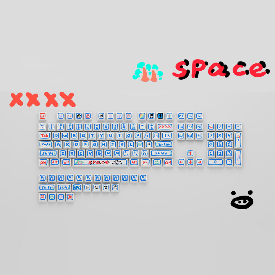 [Doodle Series]Hot-Swap RGB Tri-mode Mechanical Keyboard (Whole Keyboa ...
