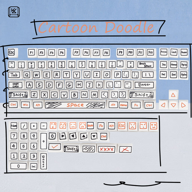 [Doodle Series]Hot-Swap RGB Tri-mode Mechanical Keyboard (Whole Keyboa ...