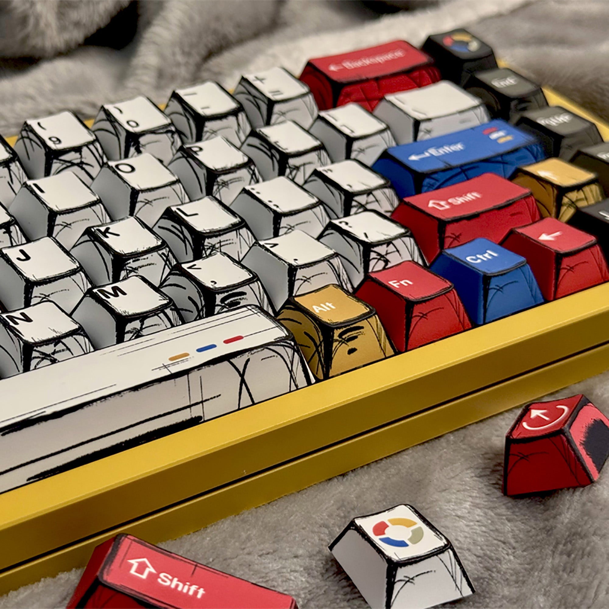 Comic Line Cherry Profile Keycaps Set – KeyGeak