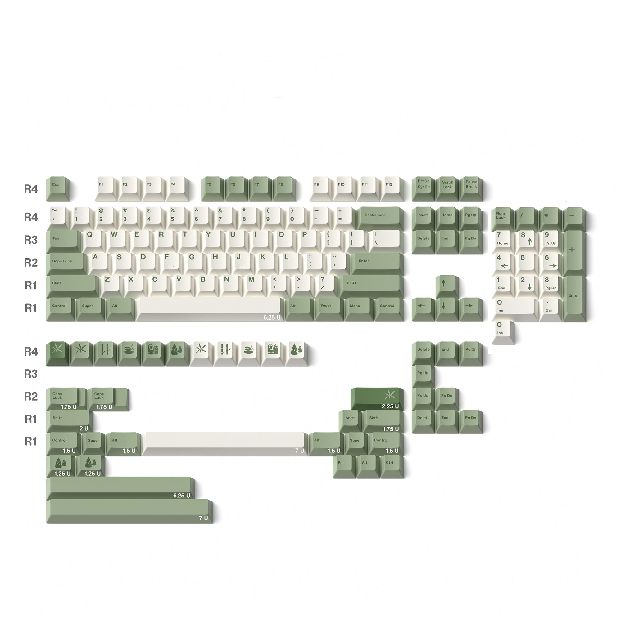 JKDK Bamboo Keycaps Set Cherry Profile PBT 64/68/75/87/98 – KeyGeak