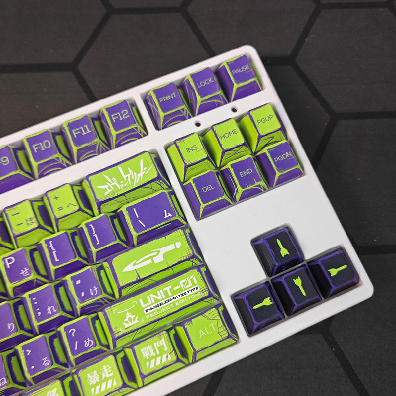 Eva-01 Cherry Profile PBT Keycaps Set – KeyGeak