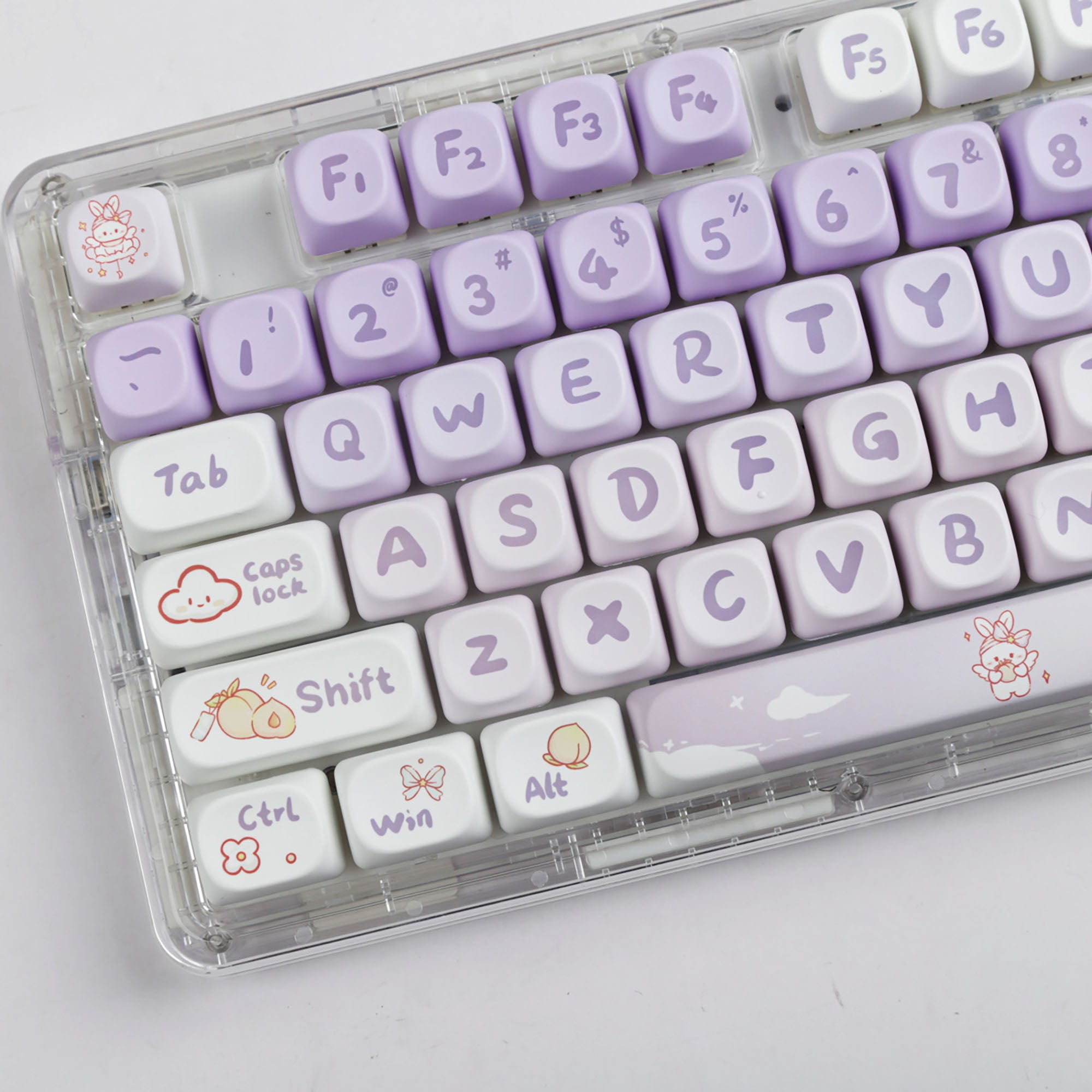 Gradient Purple Bunny PBT Keycap Set – KeyGeak