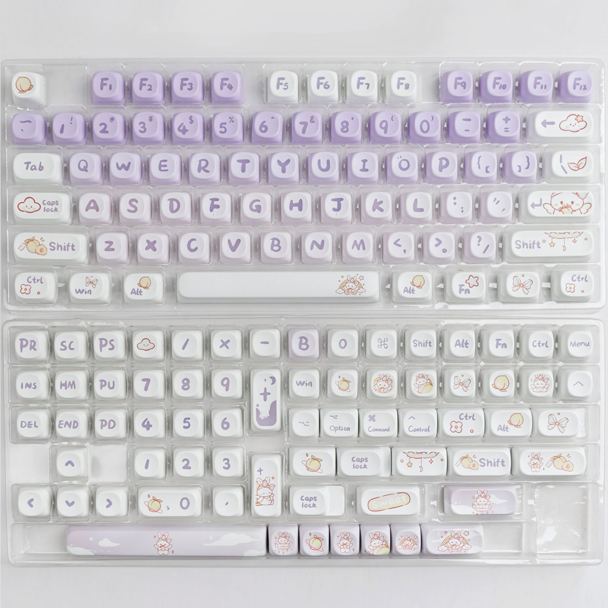 Gradient Purple Bunny PBT Keycap Set – KeyGeak