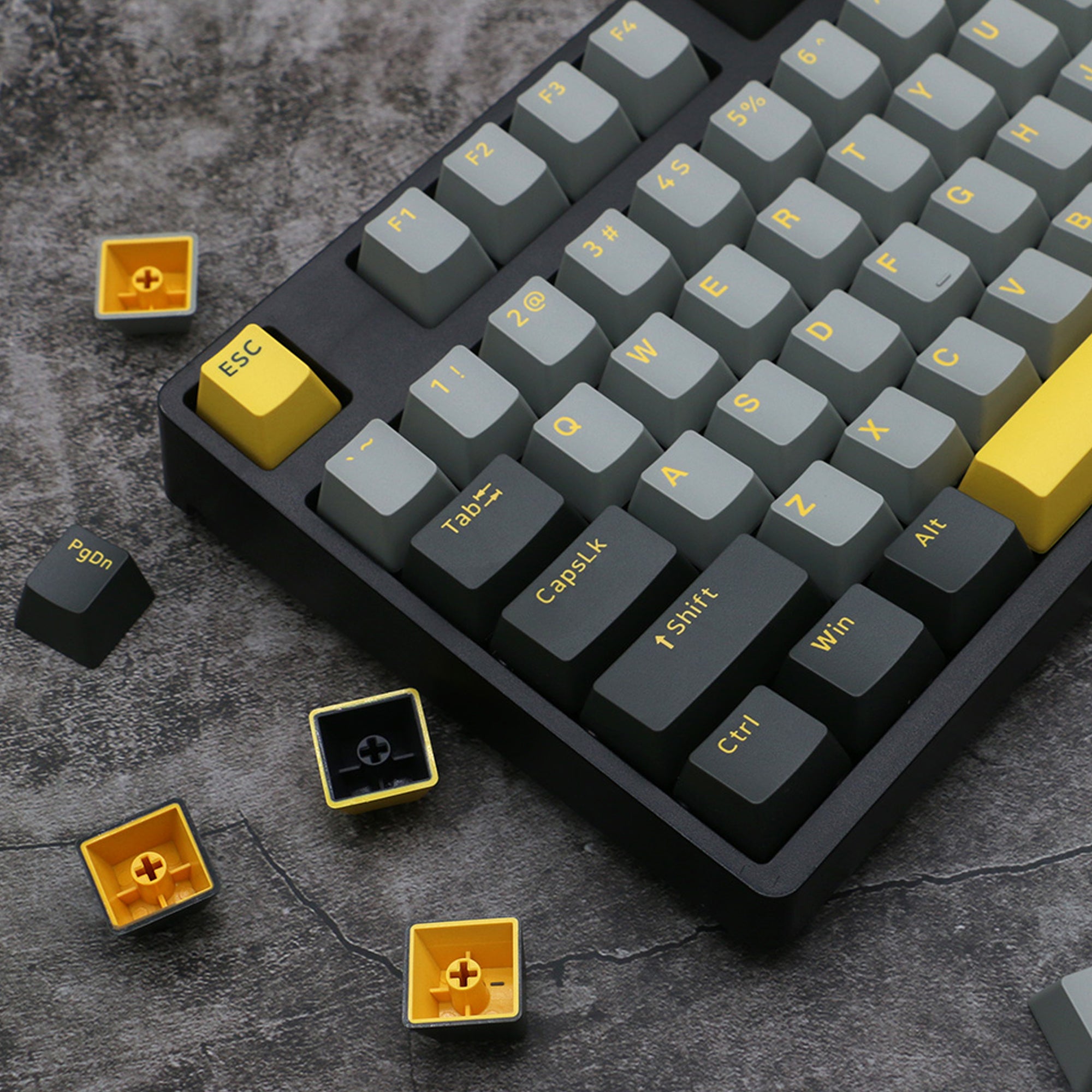 Graphite Gold PBT Keycaps OEM Profile – KeyGeak