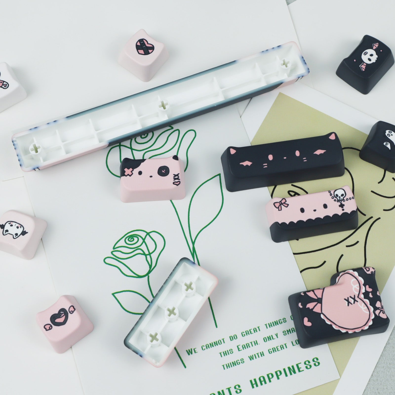 Mystic Black Kitty MOA Profile PBT Keycaps Set – KeyGeak