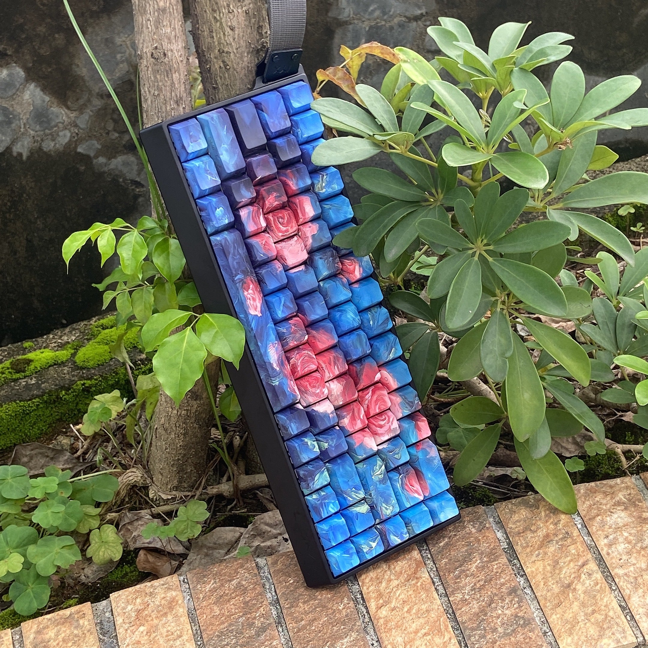 Rose Elegy Oil Painting Style Side-Engraved Translucent PBT Keycaps Se ...