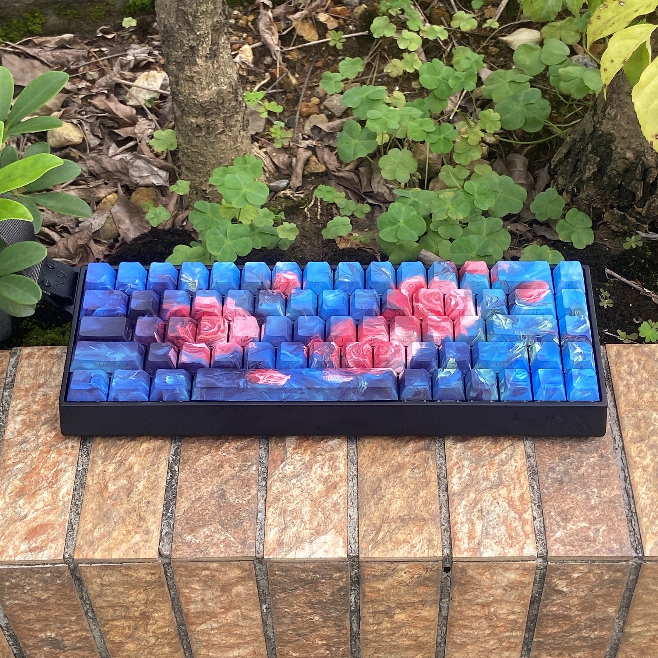 Rose Elegy Oil Painting Style Side-Engraved Translucent PBT Keycaps Se ...