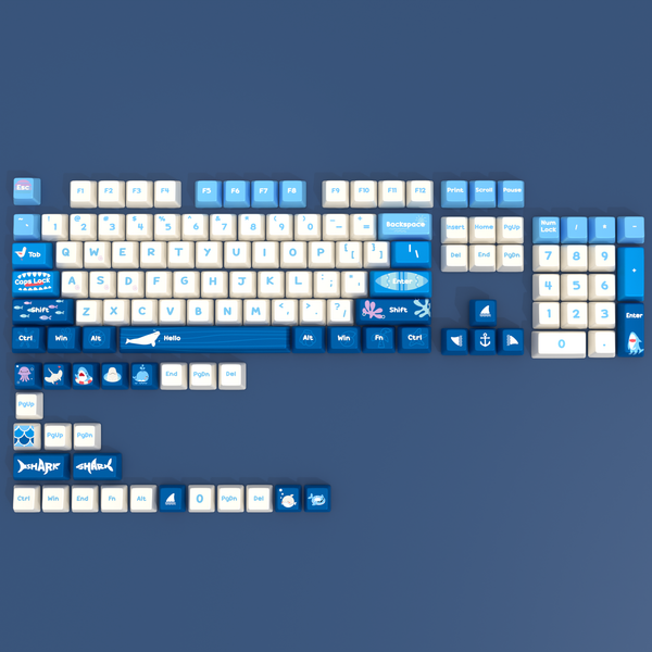[Sea] Little Shark PBT Cherry Profile Keycaps Set – KeyGeak