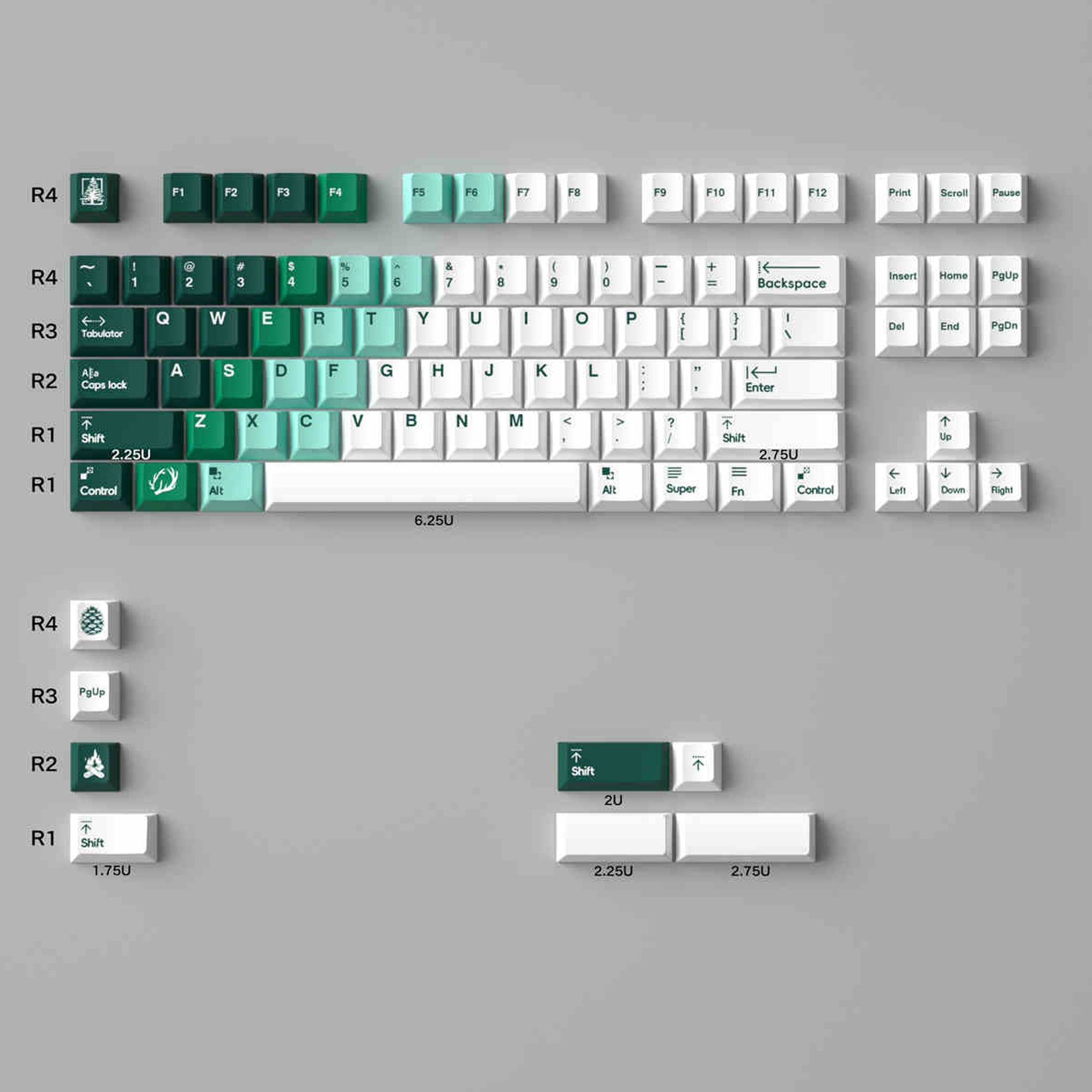 Snow Mountain Gradient Backlit Keycaps Set – KeyGeak