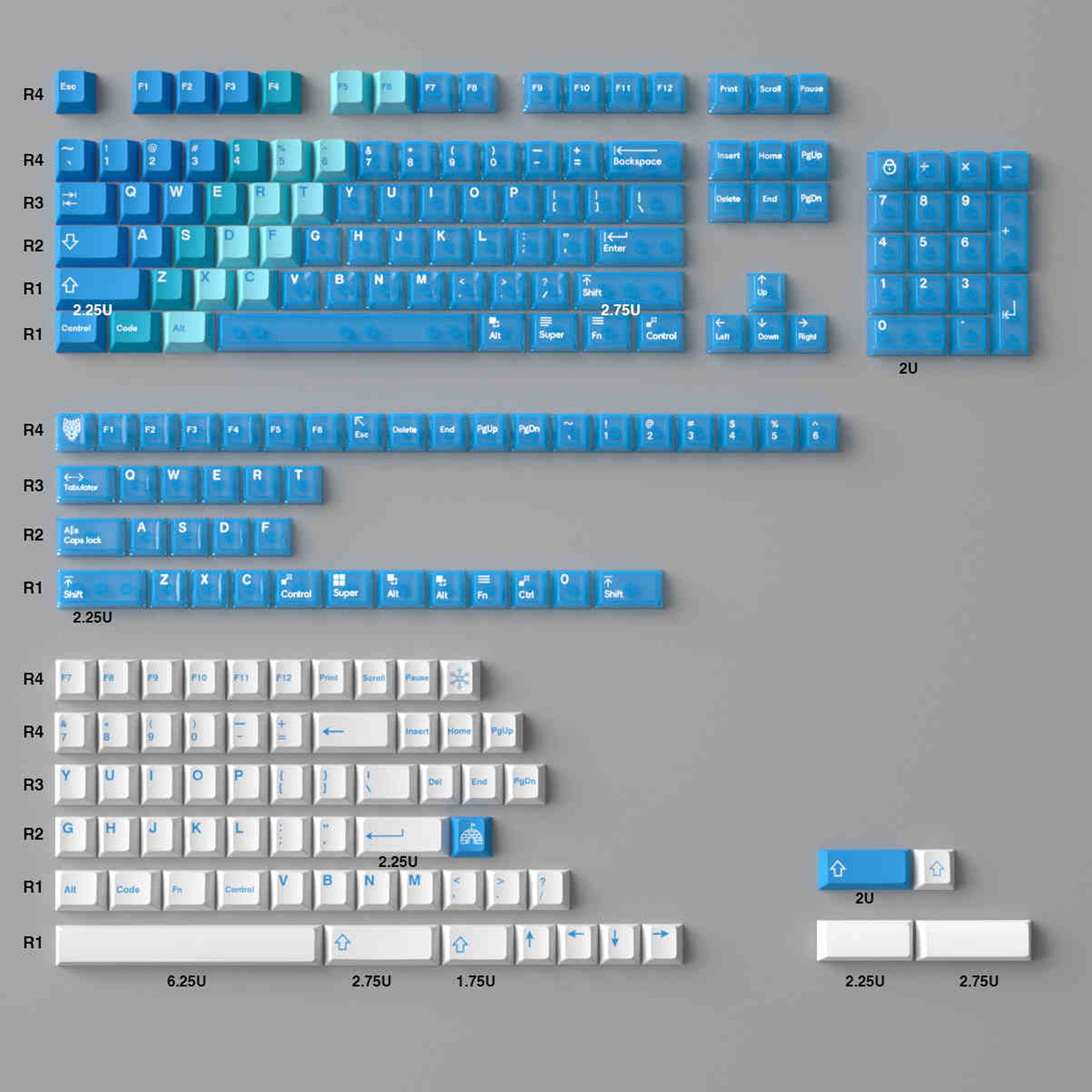Snow Mountain Gradient Backlit Keycaps Set – KeyGeak