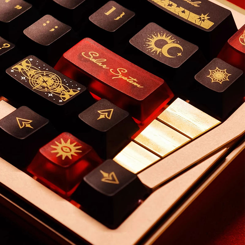 Solar System Cherry Profile PBT + PC Red Shine-Through Keycaps – KeyGeak