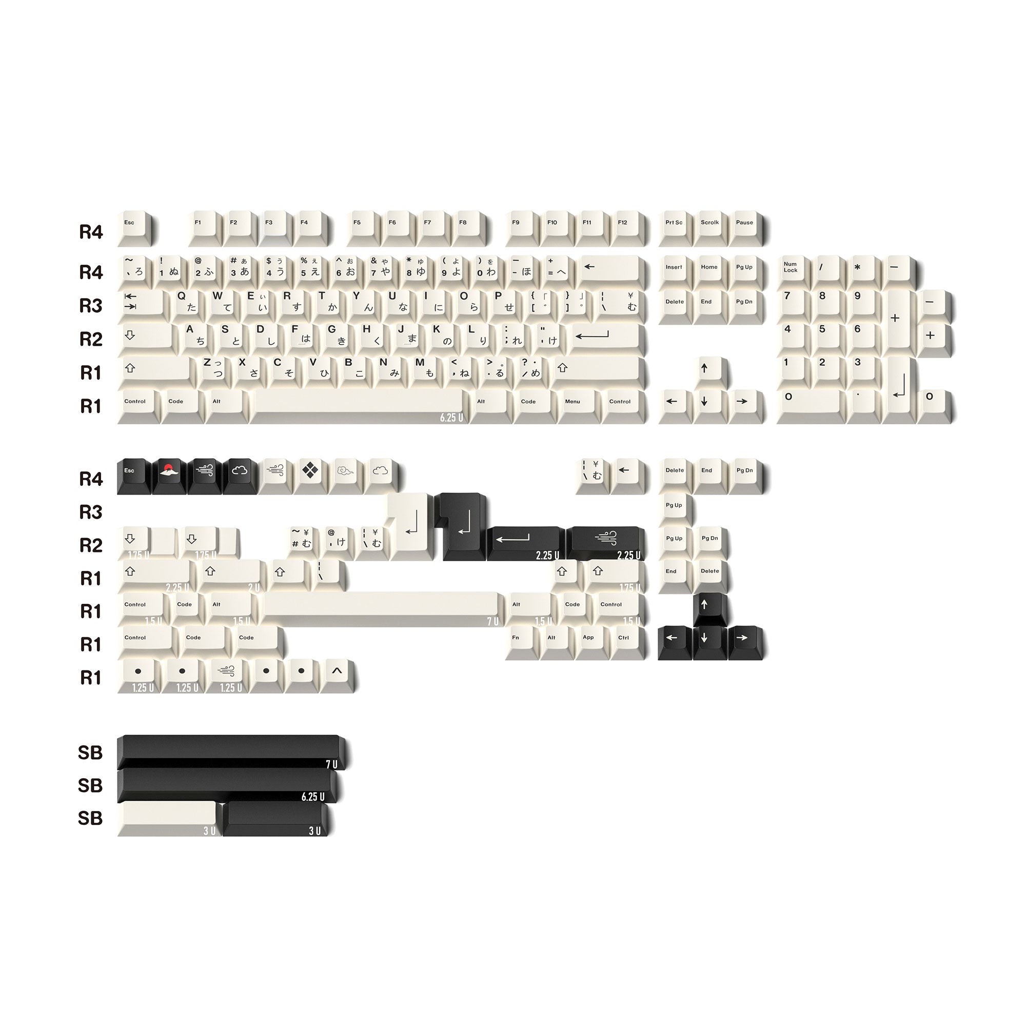 [Hurricane] Simple Japanses ANSI & ISO PBT Keycap Set – KeyGeak