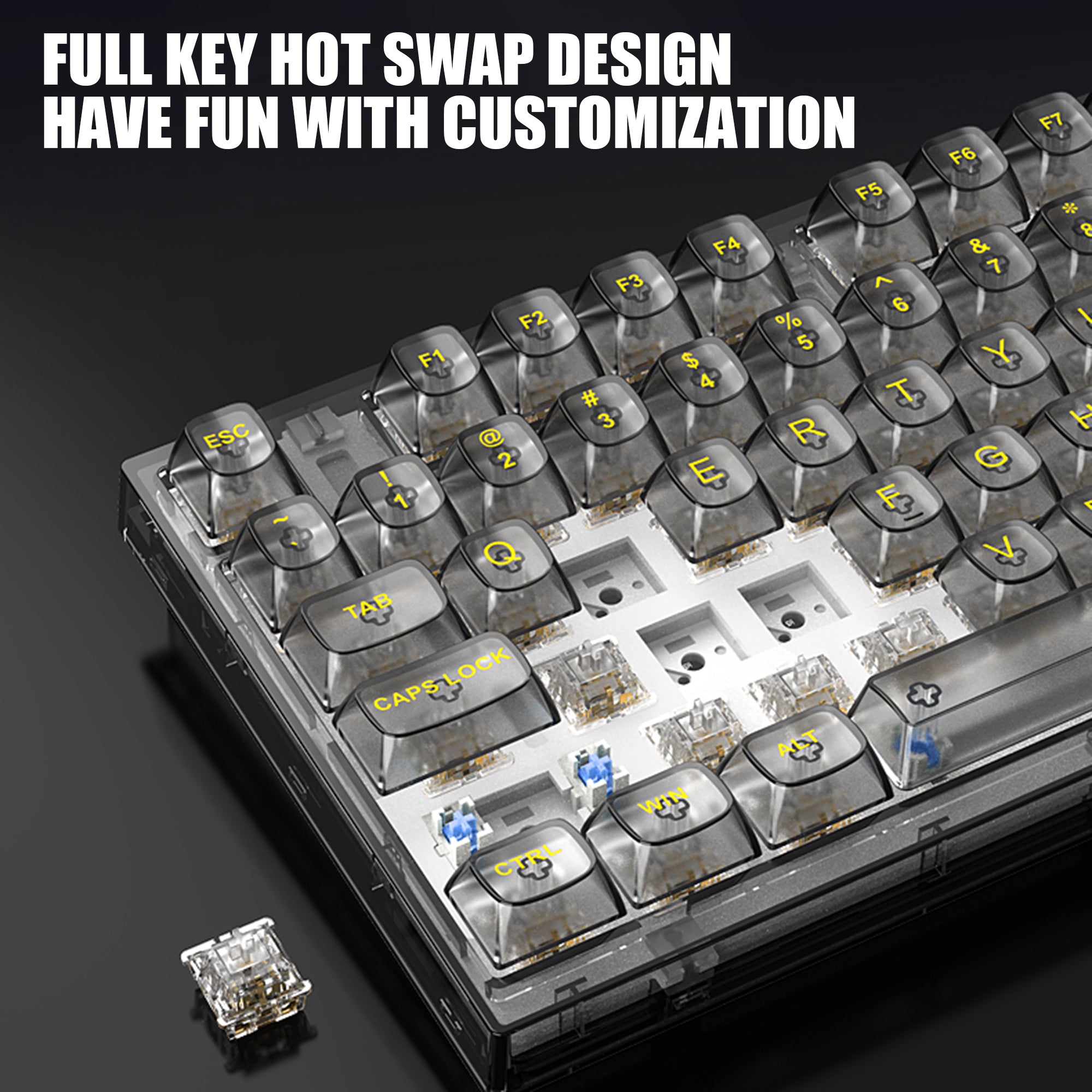 X75 Transparent Mechanical Gaming Keyboard – KeyGeak